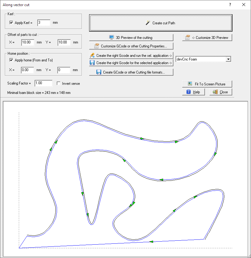 Along vector cut